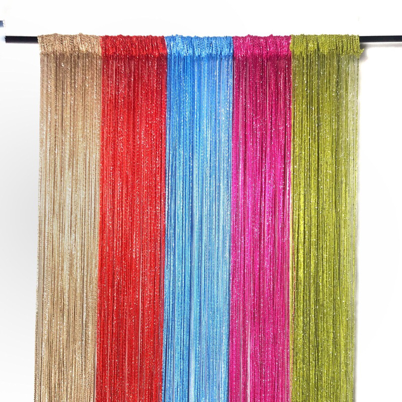 Jual Tirai benang gliter polos 2meter x 1 meter/ tirai benang pintu ...