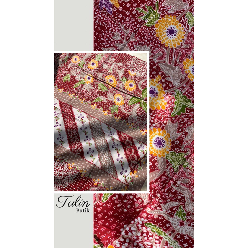 Jual Batik Lasem Model Sarong Buketan Bunga Sulur Pastel Maroon Panca ...