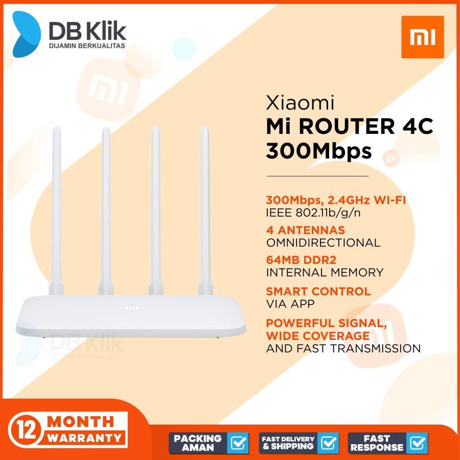 Jual Router Xiaomi Mi 4C 300Mbps ( Xiaomi MI Router 4C ) | Shopee Indonesia