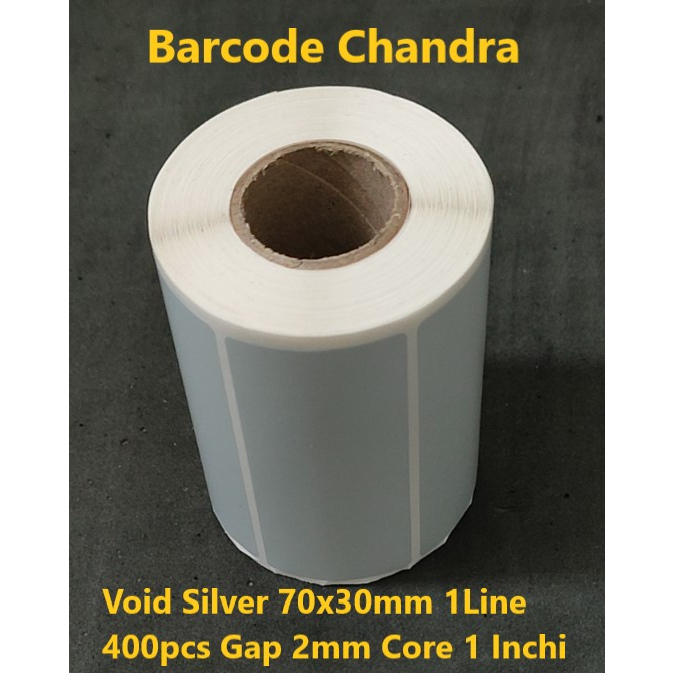 Jual Sticker Void Silver 70x30mm 1Line 400pcs Gap 2mm Core 1 Inchi / Label Sticker Barcode ...