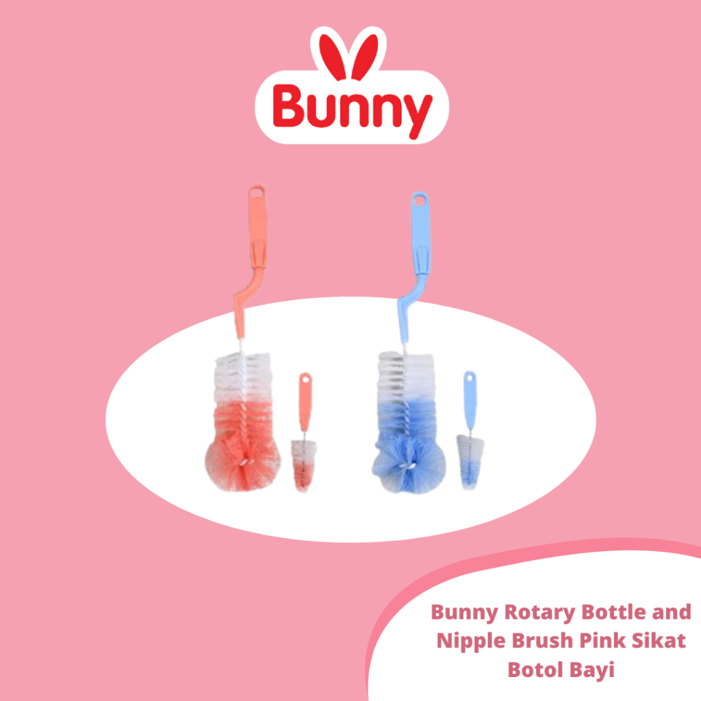 Jual Bunny Rotary Bottle and Nipple Brush Pink Sikat Botol Bayi ...