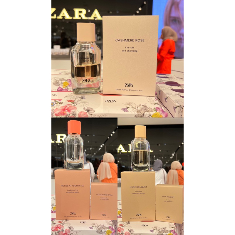 Jual ZARA WOMAN PARFUM NUDE BOUQUET , FIELD , CASHMERE ROSE EDP ...