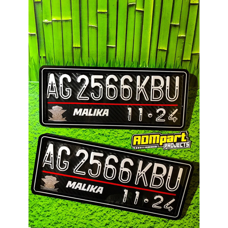 Jual PLAT MOTOR MIKA AKRILIK KARBON HITAM MOTIF BINTANG FREE REQUEST ...