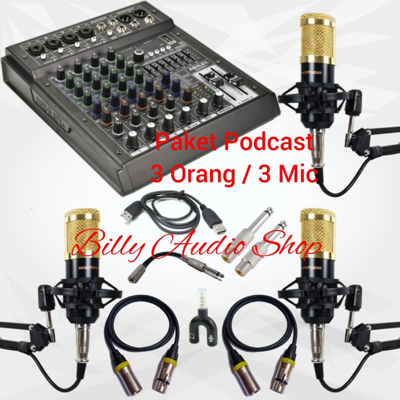 Jual Paket Podcast 3 Orang / 3 Mic Paket Lengkap Siap Pakai | Shopee ...