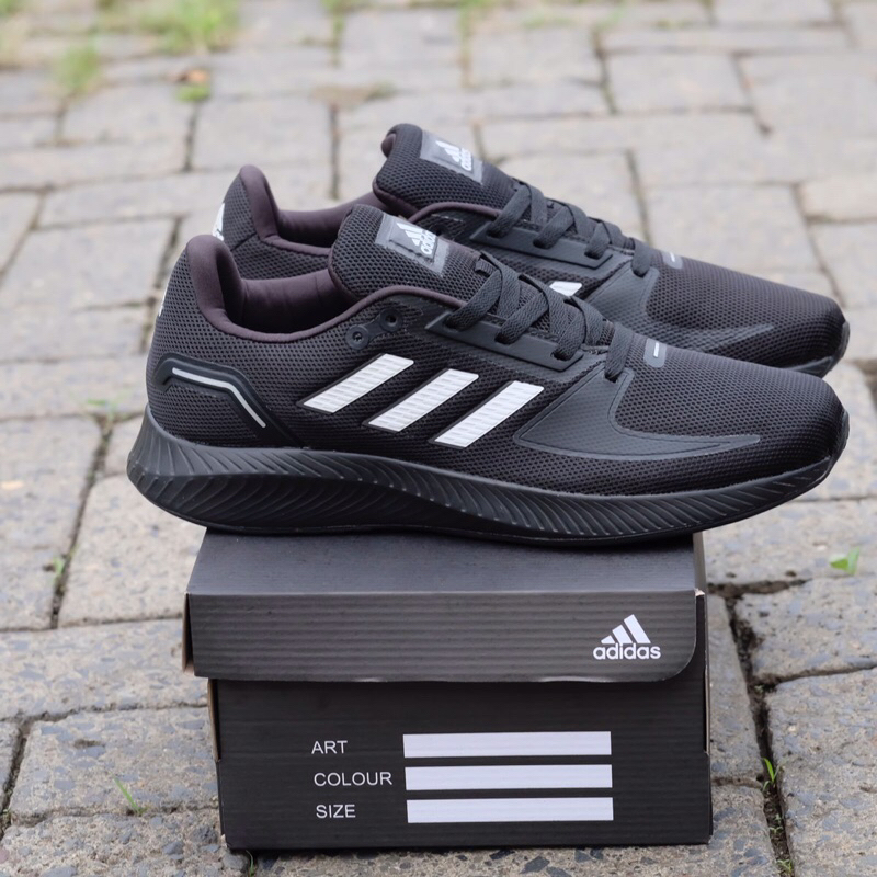 Jual SEPATU RUNNING ADIDAS RUN FALCON FULL BLACK WHITE ORIGINAL ...