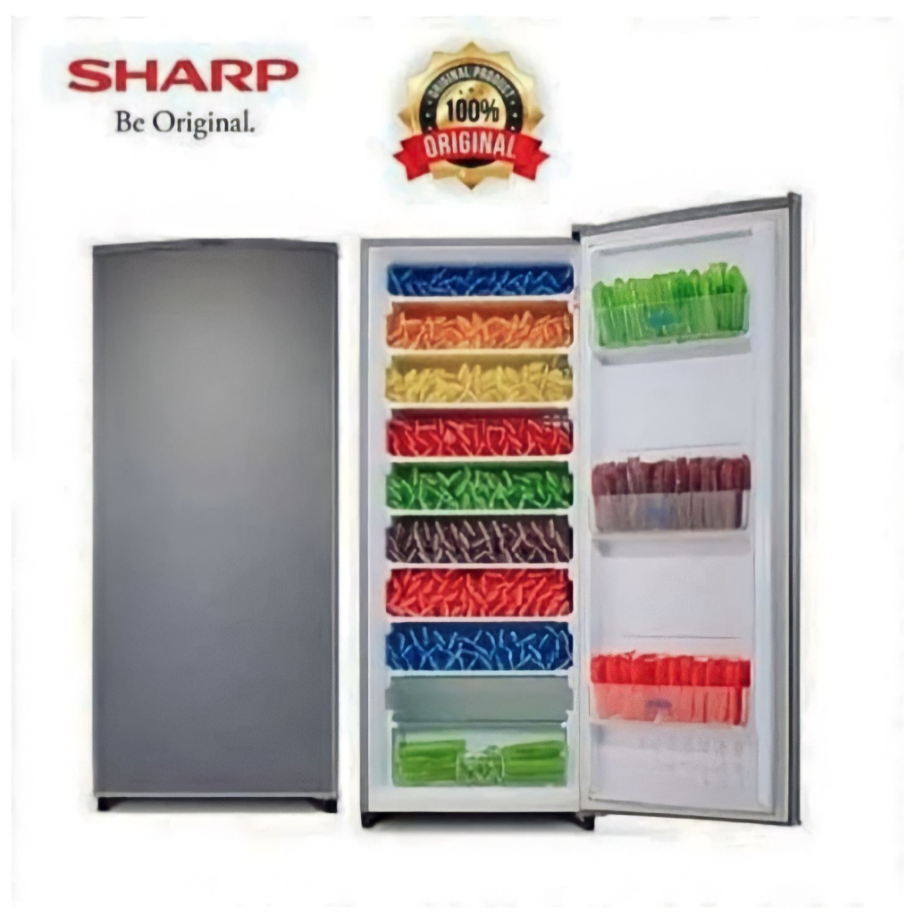 Jual SHARP Freezer Berdiri 8 Rak 185 Liter FJ-M198AHS Frizer Es Batu FJ ...