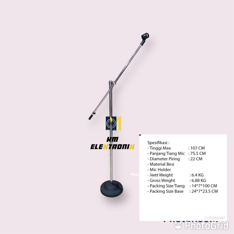 Jual Stand Mic / Tiang Mic Stainless Tinggi berdiri | Shopee Indonesia