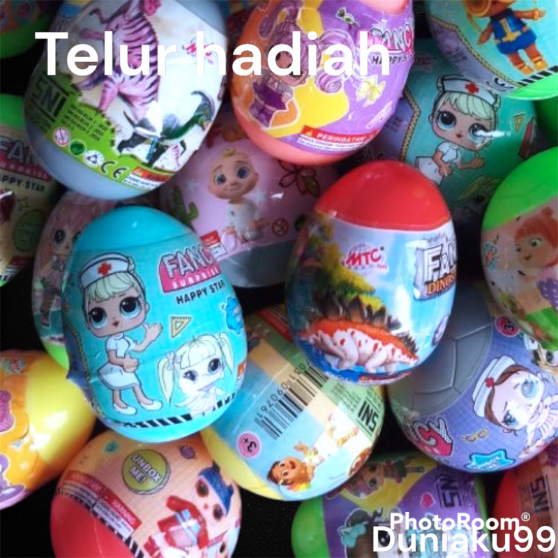 Jual mainan telor ajaib berhadiah / telur hadiah / kado kadoan telur ...
