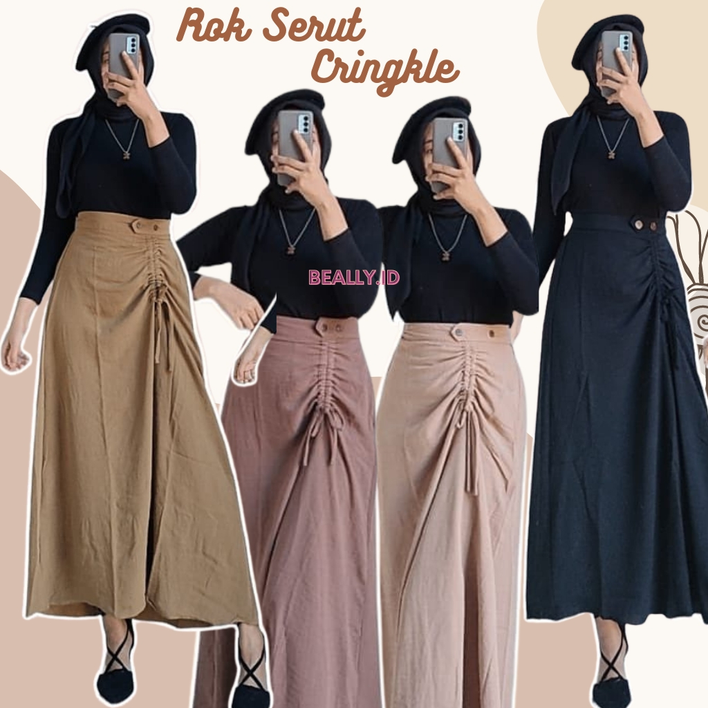 Jual ROK SERUT CRINGKLE | ROK SERUT IRENE | TAMARA SKIRT | Shopee Indonesia