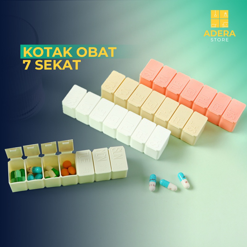 Jual Pil box sekat 7 kotak obat pil vitamin dengan tulisan hari senin ...