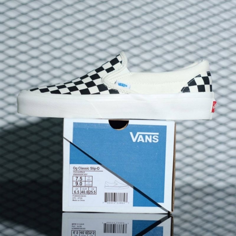 Jual Vans Slip On Vault OG Checkerboard White Black | Shopee Indonesia