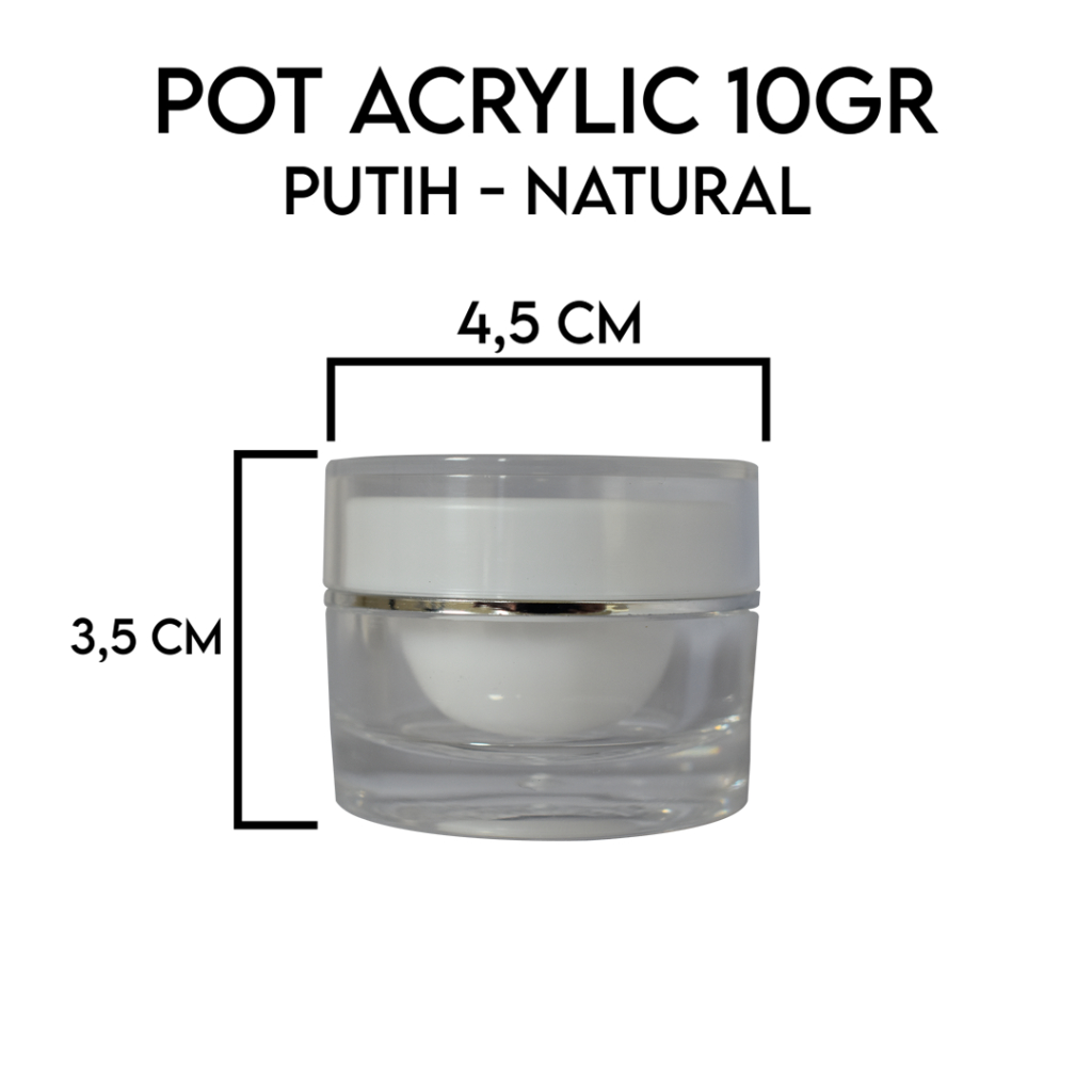 Jual Pot Acrylic 10Gr White Clear Body Bening | Shopee Indonesia