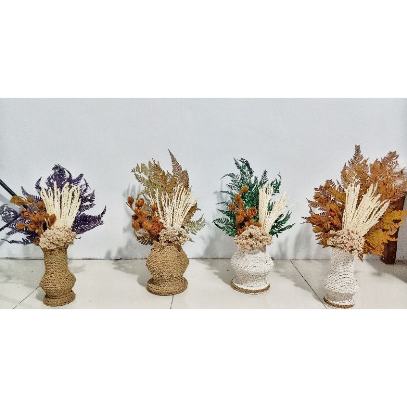 Jual paket lengkap bunga kering + Vas | paket lengkap bunga kering ...