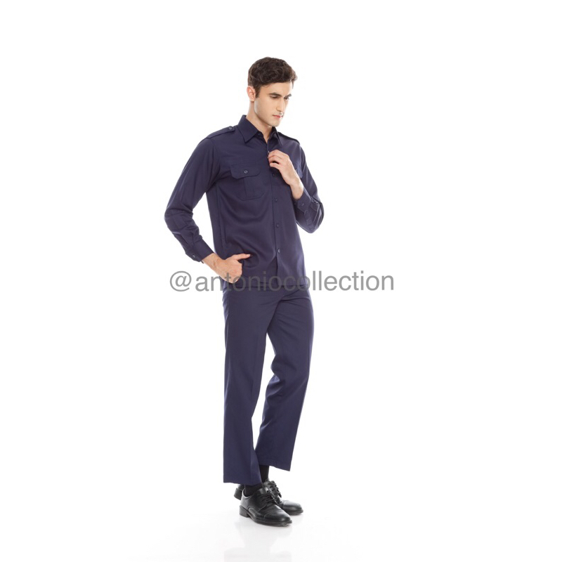 Jual Baju PDL Biru Dongker Navy Lengan Panjang / Kemeja PDH / Baju PNS ...