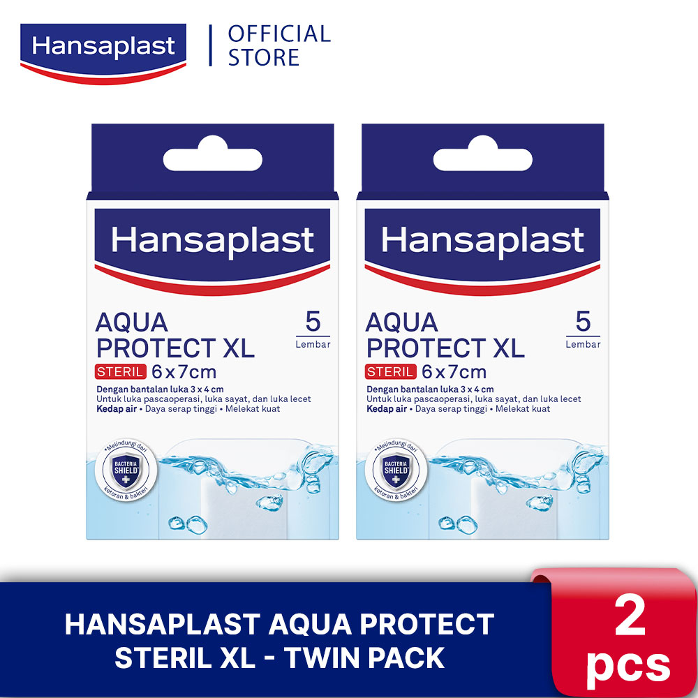 Jual Hansaplast Aqua Protect Steril XL - Twin Pack - Plester Luka Besar ...