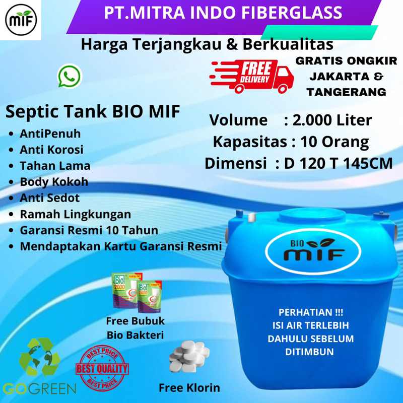 Jual septic tank bio, biotech, biotaf, biofil 2000 Liter | Shopee Indonesia