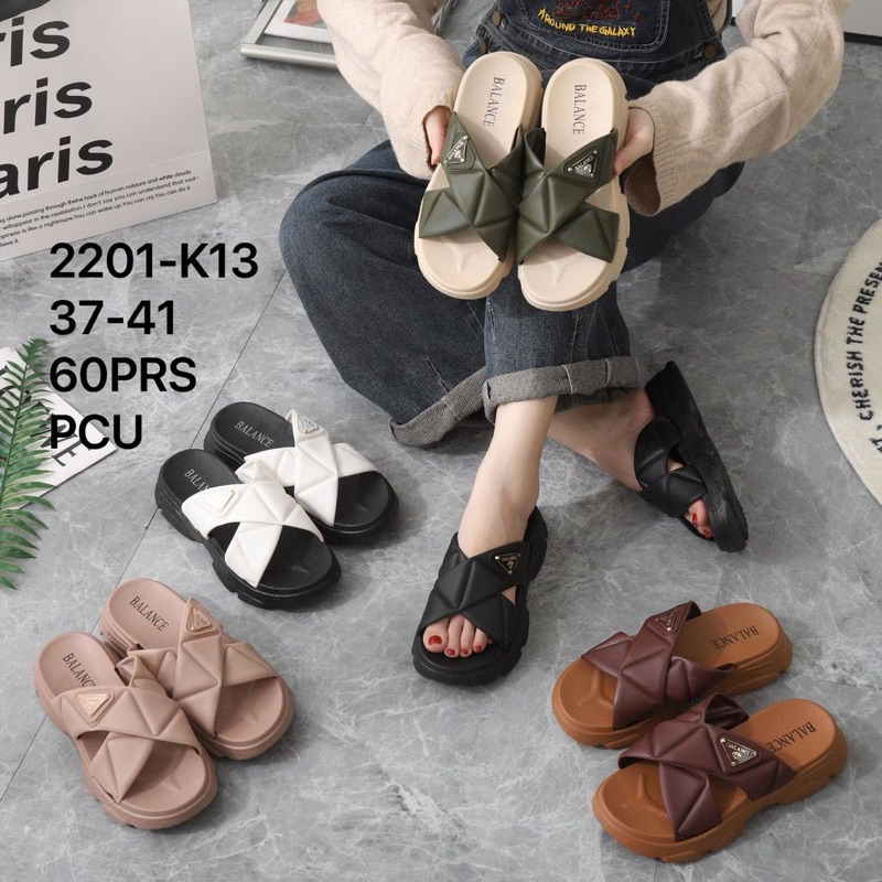 Jual 2201-k13 sendal silang pcu kekinian korean stlye 37-41 | Shopee ...