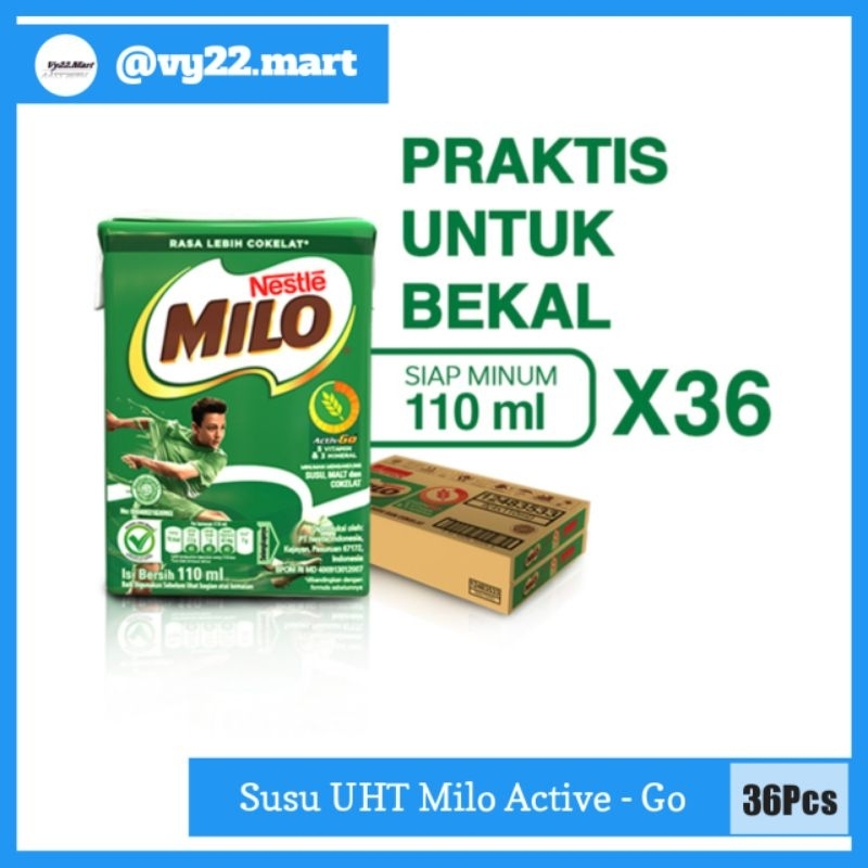 Jual Milo Active Go Susu UHT 110ml x 36Pcs | Shopee Indonesia