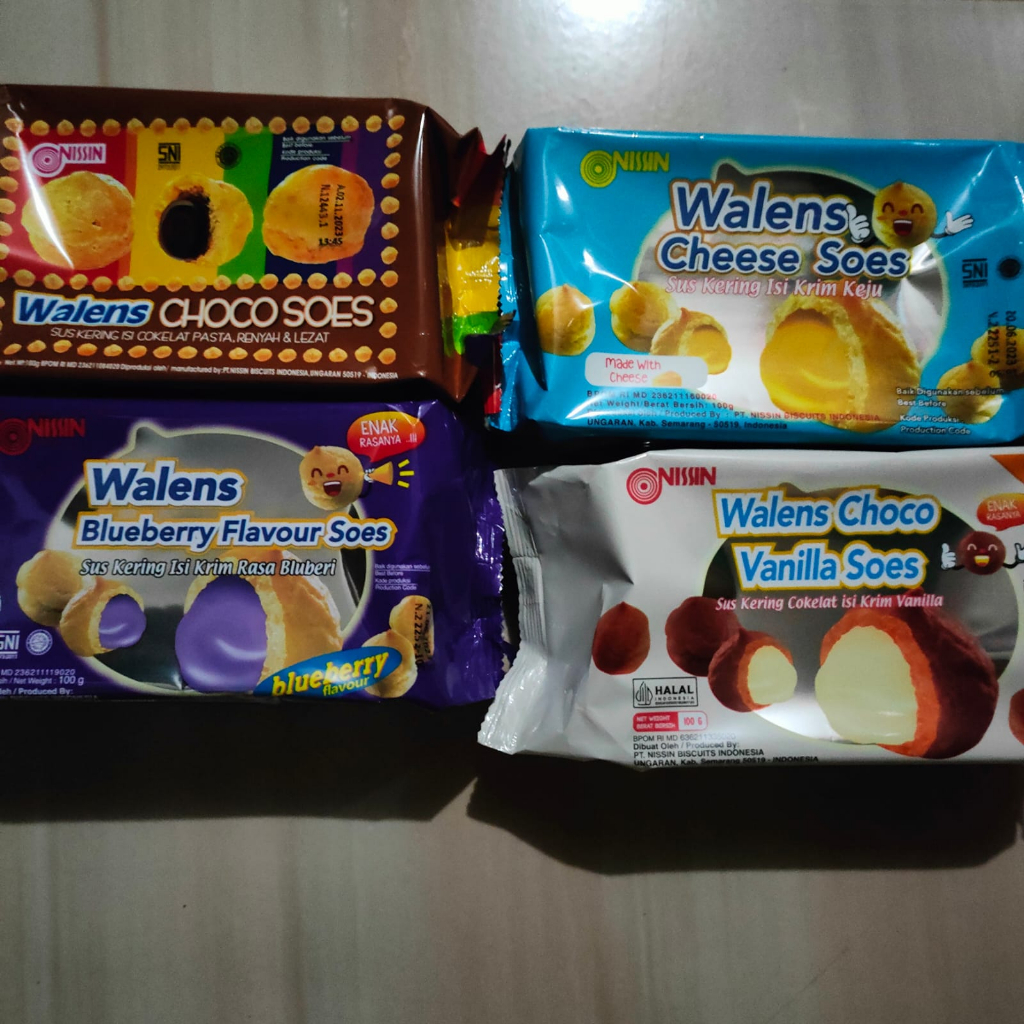 Jual Nissin Walens Choco Soes/Cheese Soes/ Blueberry Soes/Choco Vanilla ...