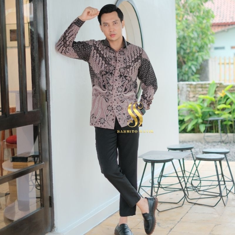 Jual SASMITO BATIK X ADEBA BATIK SLIMFIT PASTEL | Shopee Indonesia