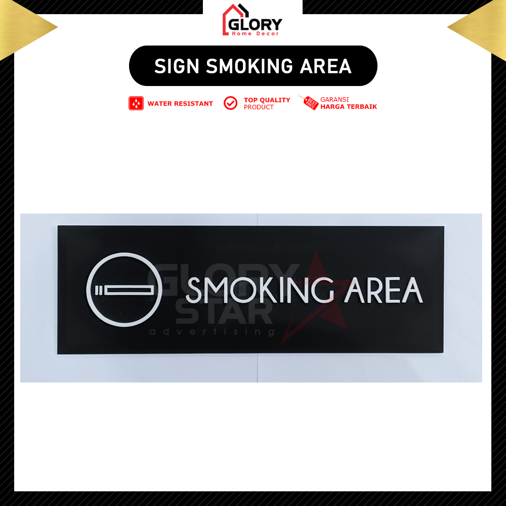 Jual Sign Dinding Smoking Area / Area Merokok Akrilik Timbul 3D ...