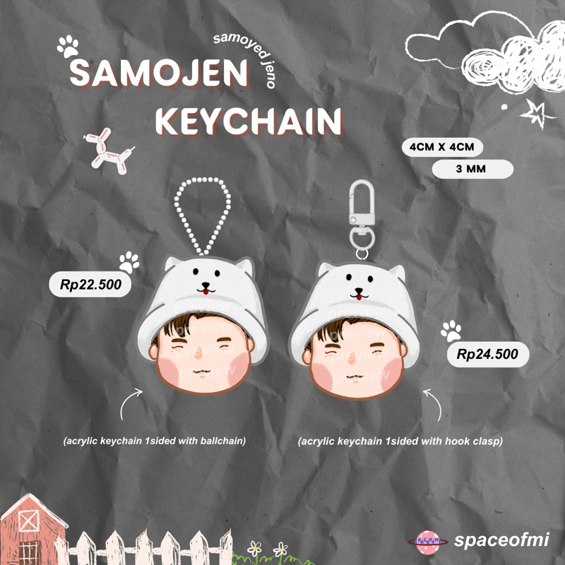 Jual SAMOJEN KEYCHAIN by spaceofmi | samoyed jeno keychain | acrylic ...