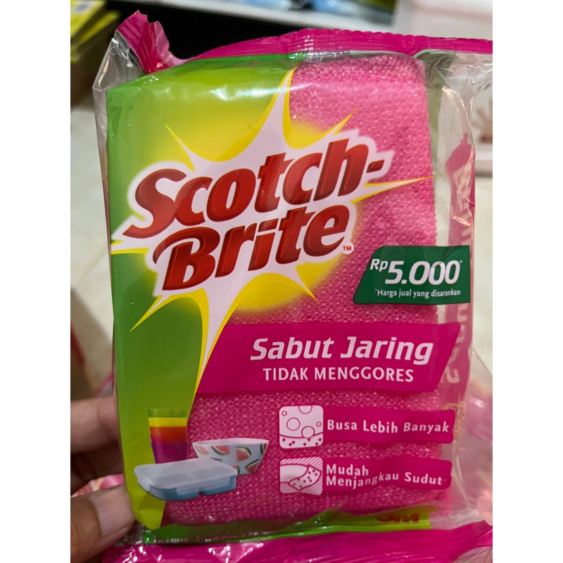 Jual 3M Scotch-Brite Sabut Jaring Tidak Menggores (Pink) | Shopee Indonesia