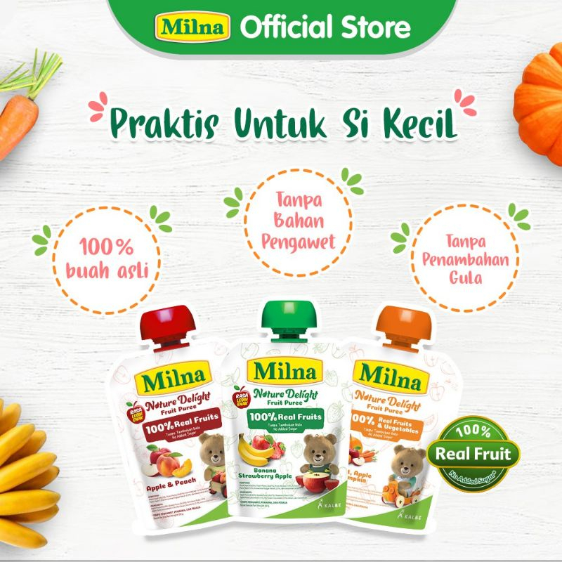 Jual Milna Nature Delight Fruit Puree 80g | Shopee Indonesia