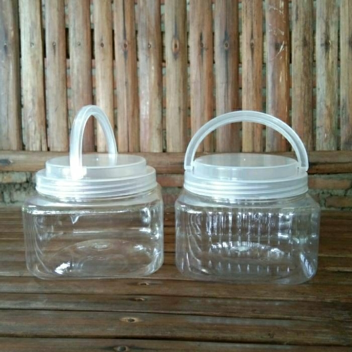 Jual Toples Kotak 500 ml plastik pet wadah snack dan kue kering ...