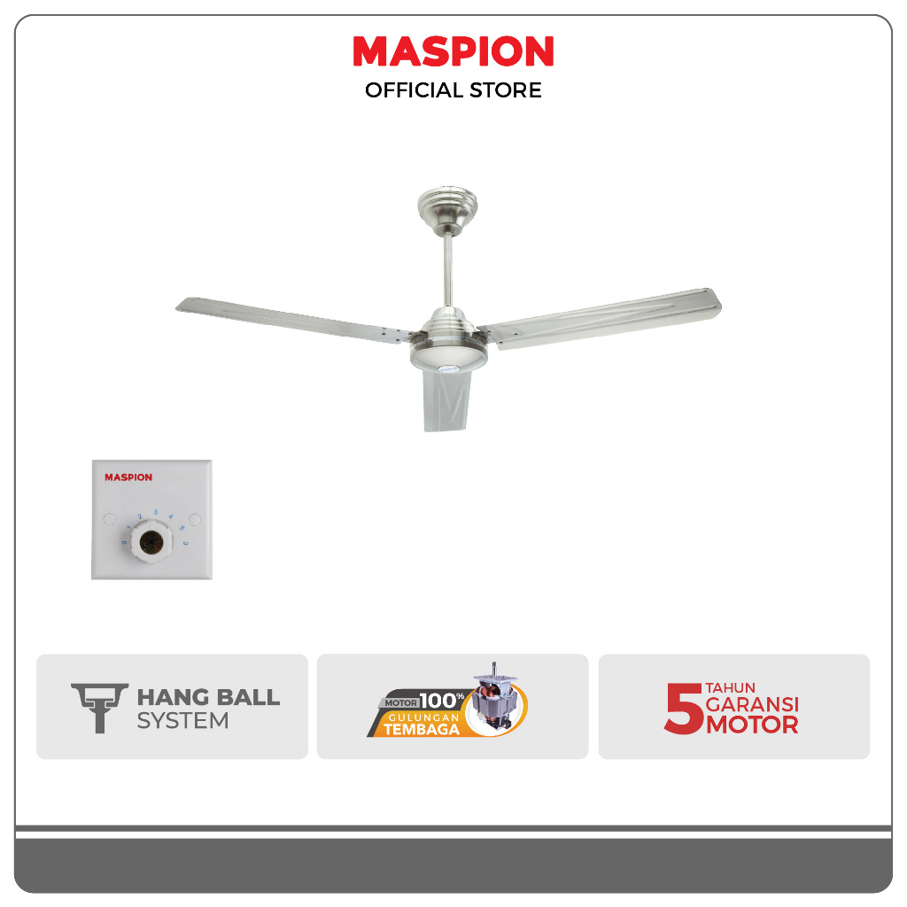 Jual Maspion Ceiling Fan Kipas Angin Plafon 52 Inch MCF52-110 Nikel ...