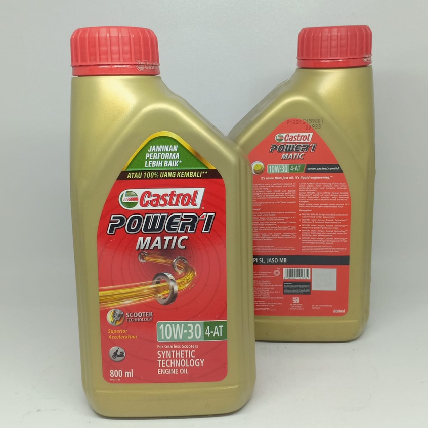 Jual OLI MESIN PELUMAS MESIN OIL SCOOTER CASTROL POWER 1 MATIC SAE 10W ...