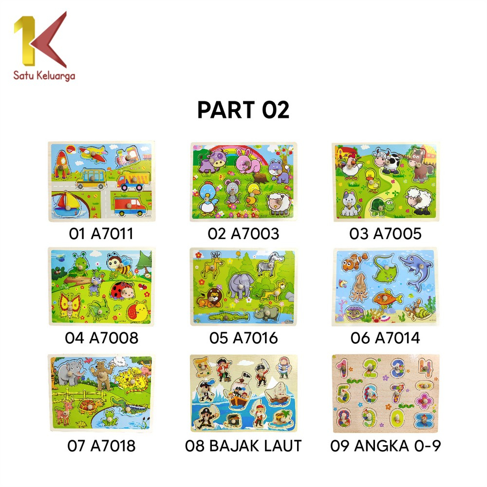 Jual Satu Keluarga Puzzle Kayu Mainan Edukasi Anak M302 Wooden Toys ...