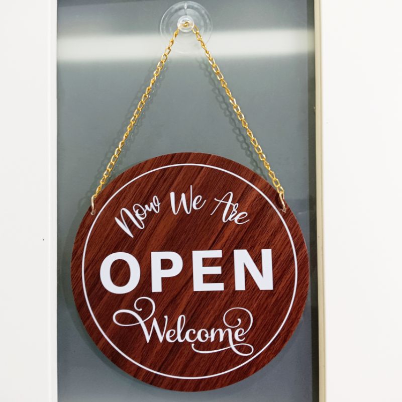 Jual Open close bolak balik estetik akrilik bulat 20 cm motif tekstur ...