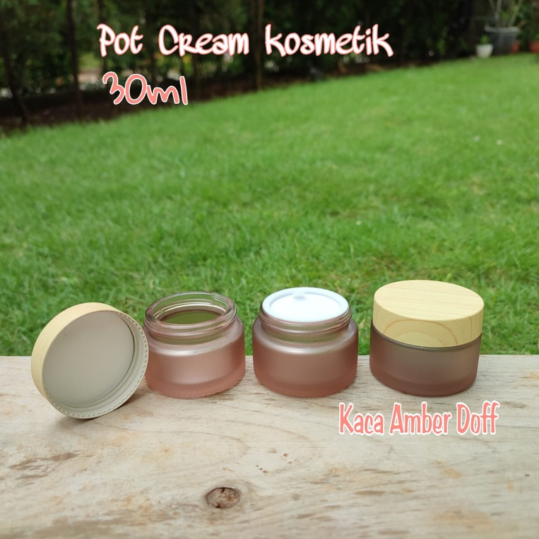 Jual Pot Cream Pot Skincare kosmetic skincare kaca amber Doff (30ml) 30gr Cup Pvc Kayu | Shopee ...