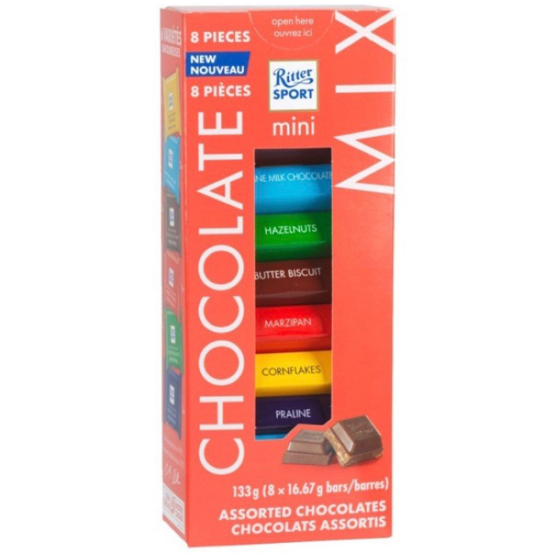 Jual Ritter Sport Chocolate Mini Mix isi 8pcs 150gr / Cokelat / Coklat ...