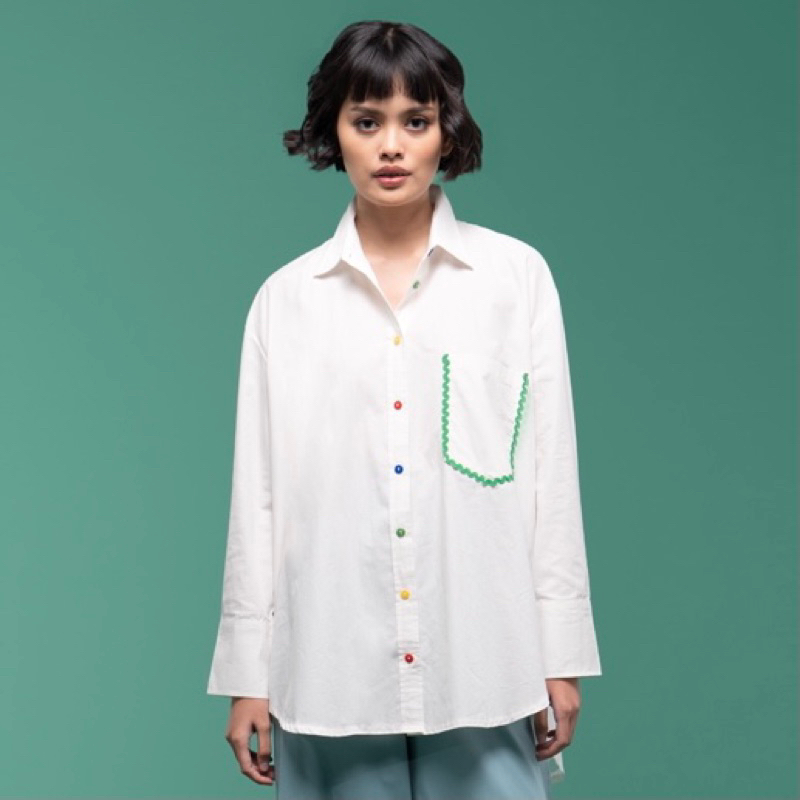 Jual Crush Oversize Top - Kemeja oversize - Kemeja Off white - Kemeja ...