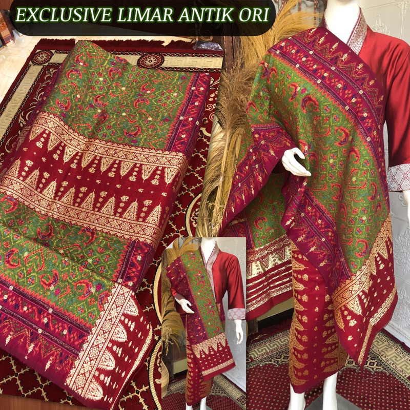 Jual Exclusive Songket Limar Antik ORI Hijau / Songket Tenun Palembang ...