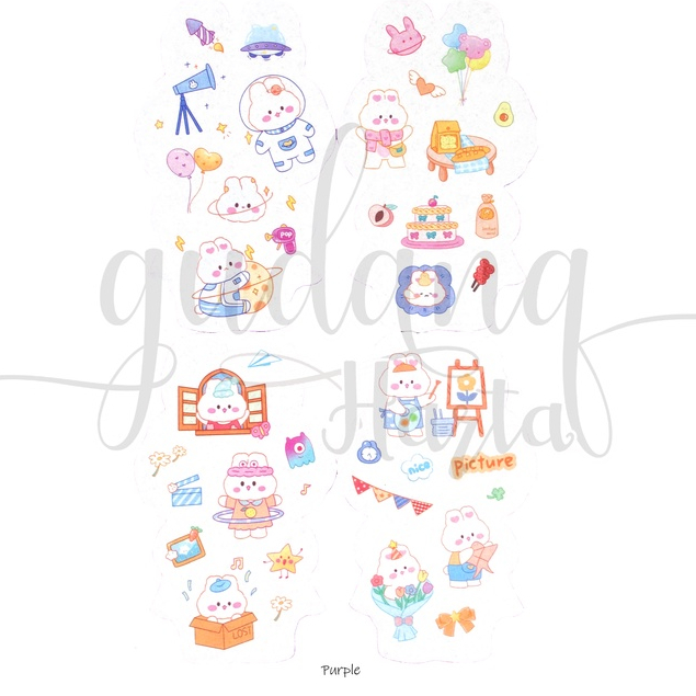 Jual Stiker Kelinci Gemoy Sticker Motif Chubby Rabbit Lucu DIY ...