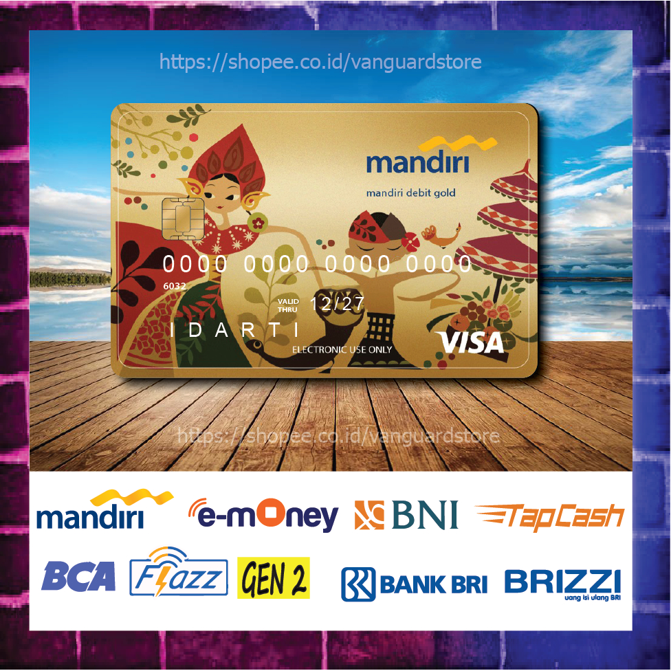 Jual KARTU E MONEY E TOLL MANDIRI DEBIT GOLD VISA CARD EMONEY MANDIRI ...