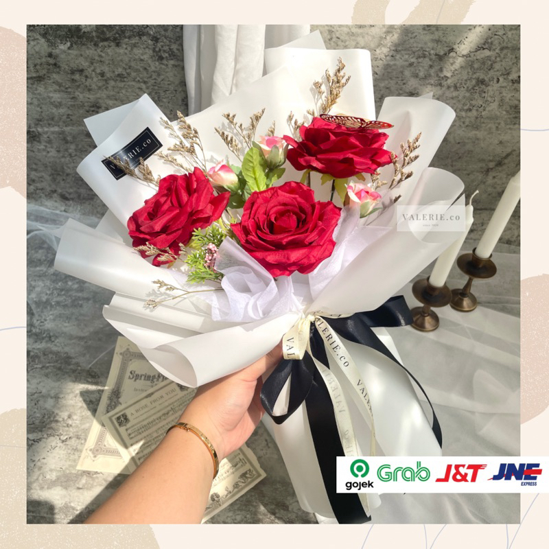 Jual BUKET BUNGA ARTIFICIAL BUKET BUNGA PALSU MAWAR BUCKET BUNGA WISUDA ...