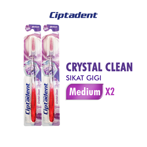 Jual Ciptadent Sikat Gigi Crystal Clean Medium x2 | Shopee Indonesia