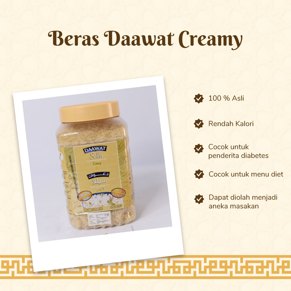 Jual Arabian Palm - DAAWAT CREAMY 1kg Beras Basmati Kaya Nutrisi dan ...