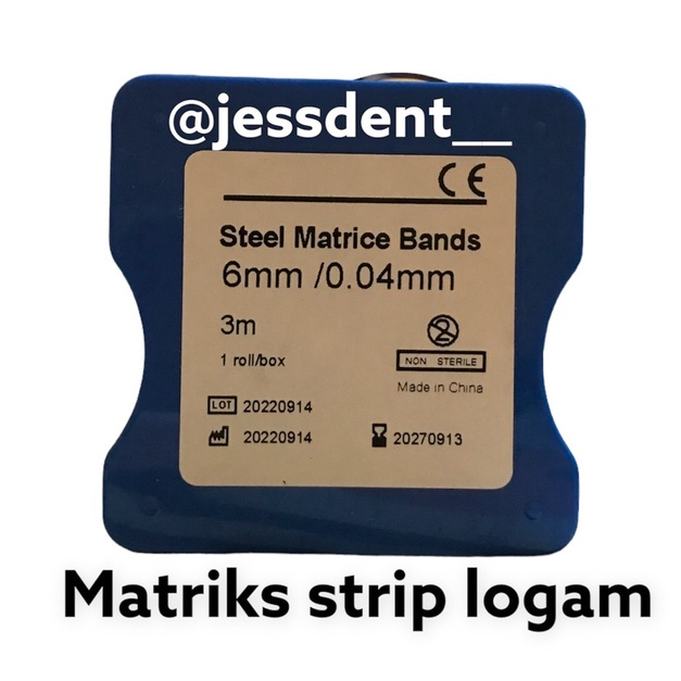 Jual Matrix Metal Dental Matriks Strip Steel Matrice Bands 6mm/0.04mm 3 ...