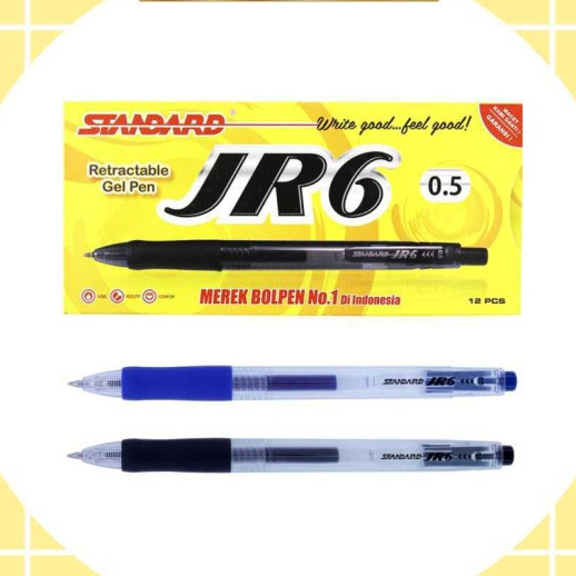 Jual 1 Pack / Standard Pen JR6 0.5 Pulpen Gel Cetrekan ( Pulpen, Pena ...