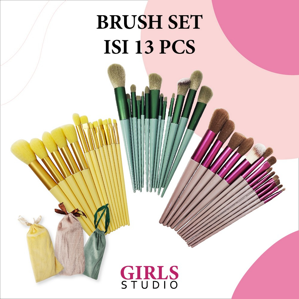 Jual Brush Make Up Set 13PCS Dengan Tas Portable Beauty Brush Set ...