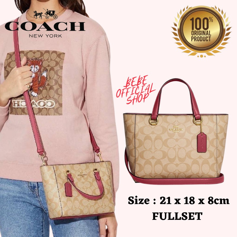 Jual [ORIGINAL] COACH Alice In Signature Canvas Dusty Light Khaki Chalk ...