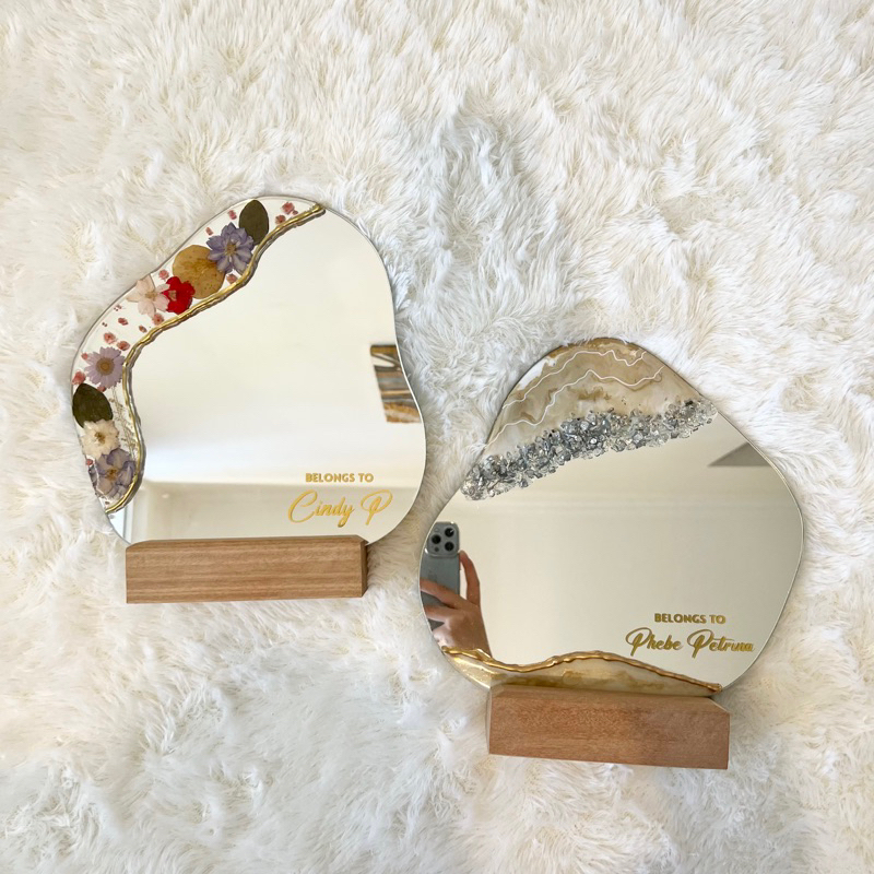Jual Cermin Resin Geode | Aesthetic Resin Mirror | Shopee Indonesia