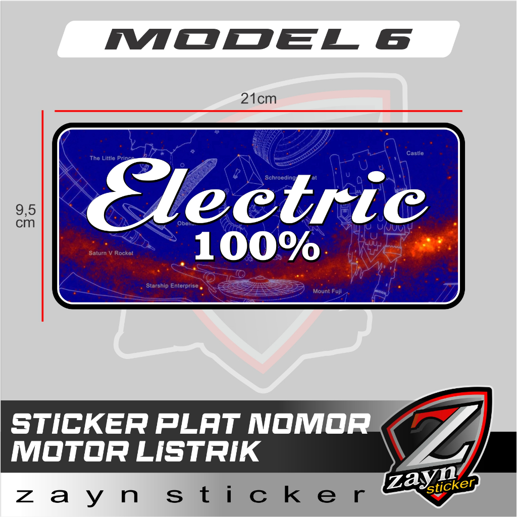 Jual STICKER STIKER PLAT NOMOR MOTOR LISTRIK ELECTRIC UWINFLY VESPA ...