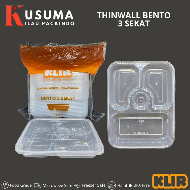 Jual KLIR THINWALL BENTO SEKAT 3, SEKAT 4, STAR TUTUP CEMBUNG ISI 25PCS ...