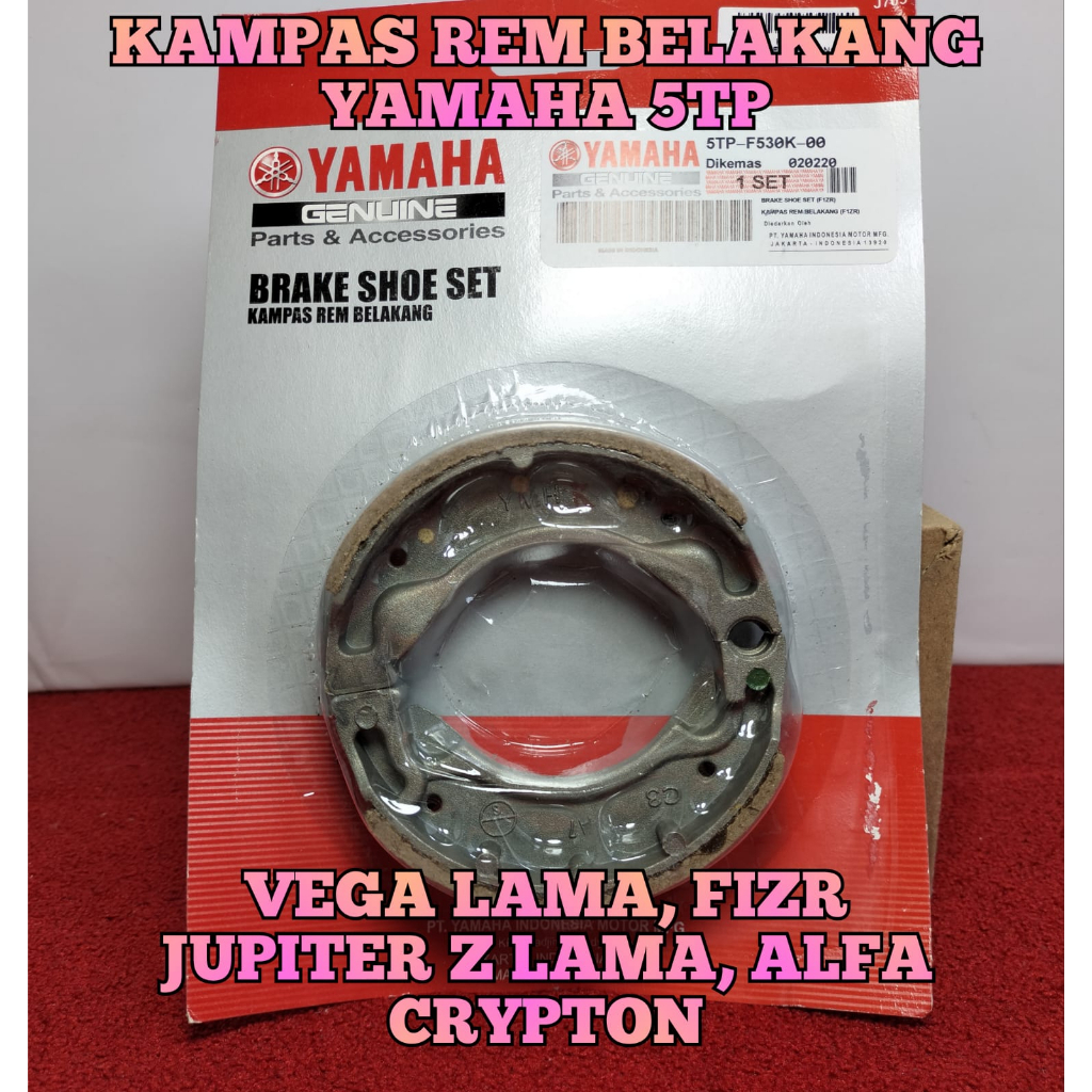 Jual KAMPAS REM BELAKANG 5TP KUALITAS ASLI ORIGINAL YAMAHA VEGA LAMA , JUPITER Z LAMA , FIZR ...